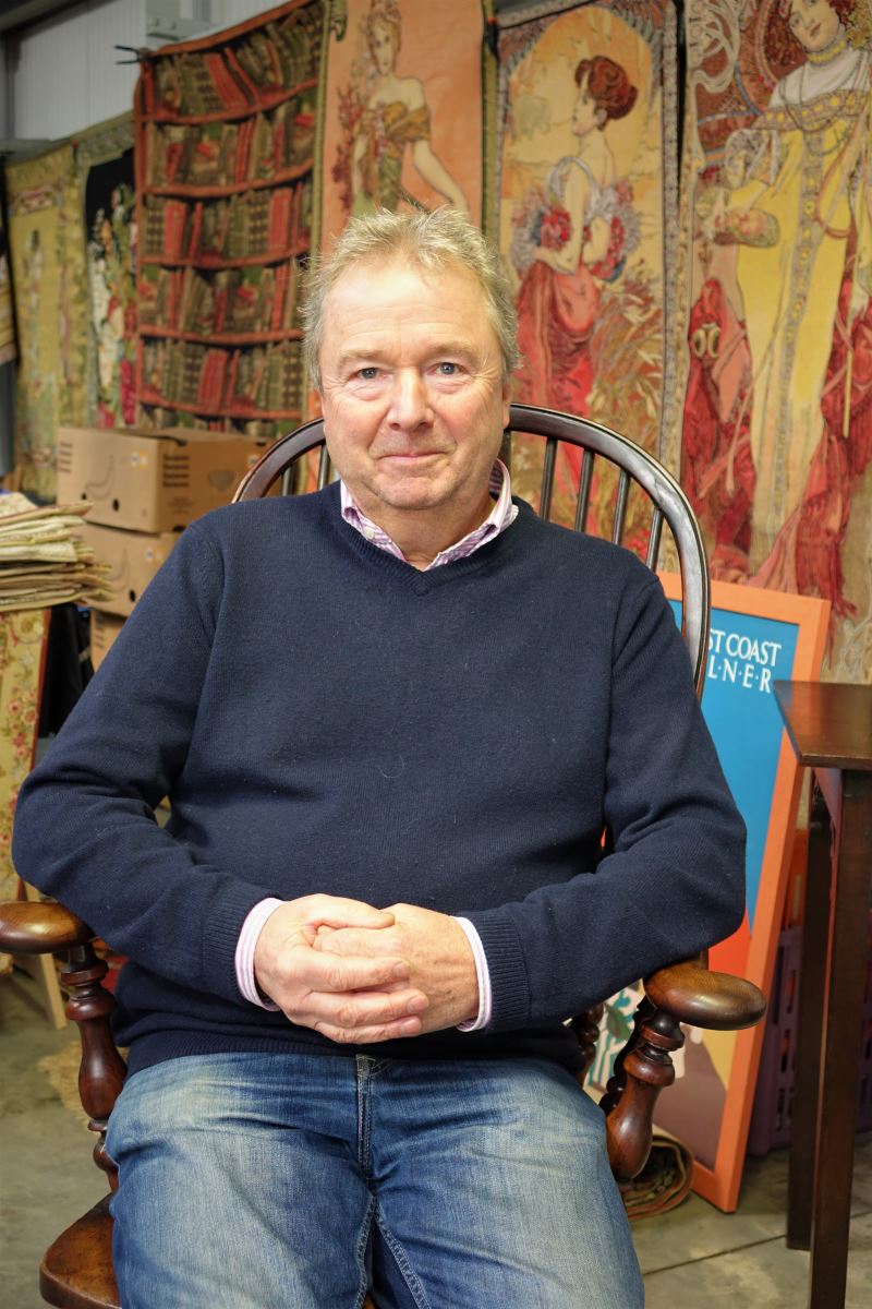 Discussing antique furniture & meeting Will Young - iacf antiques fairs